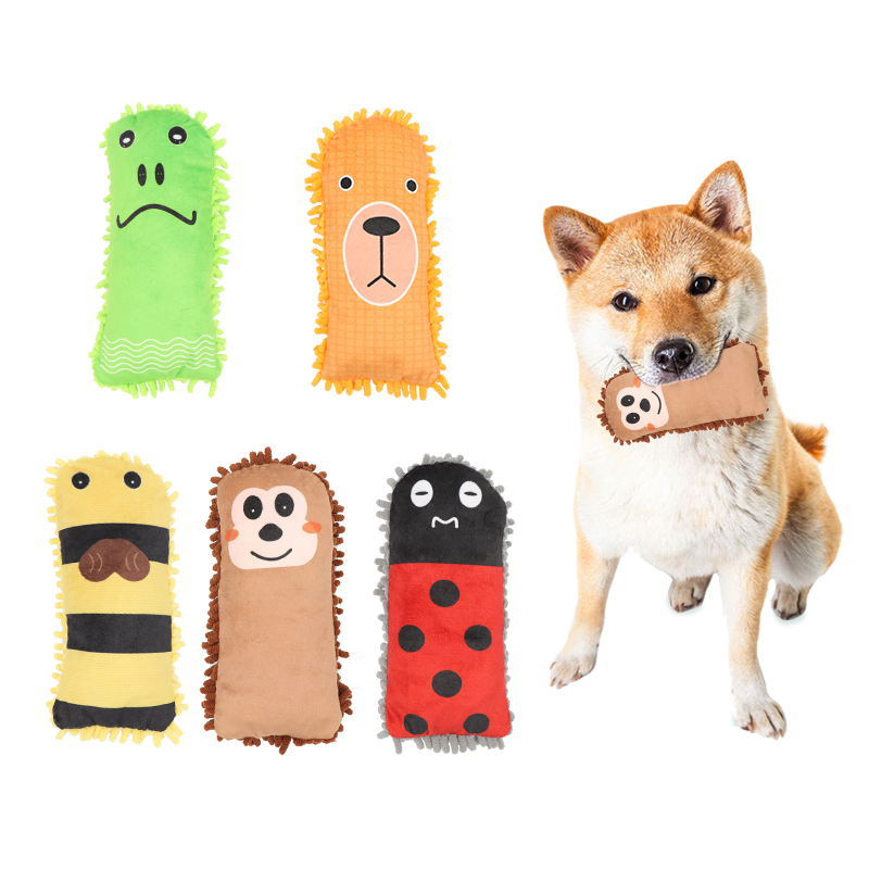 Animal Shaped Mop Plush Sound Plush Dog Toy Includes Sound Paper with ...