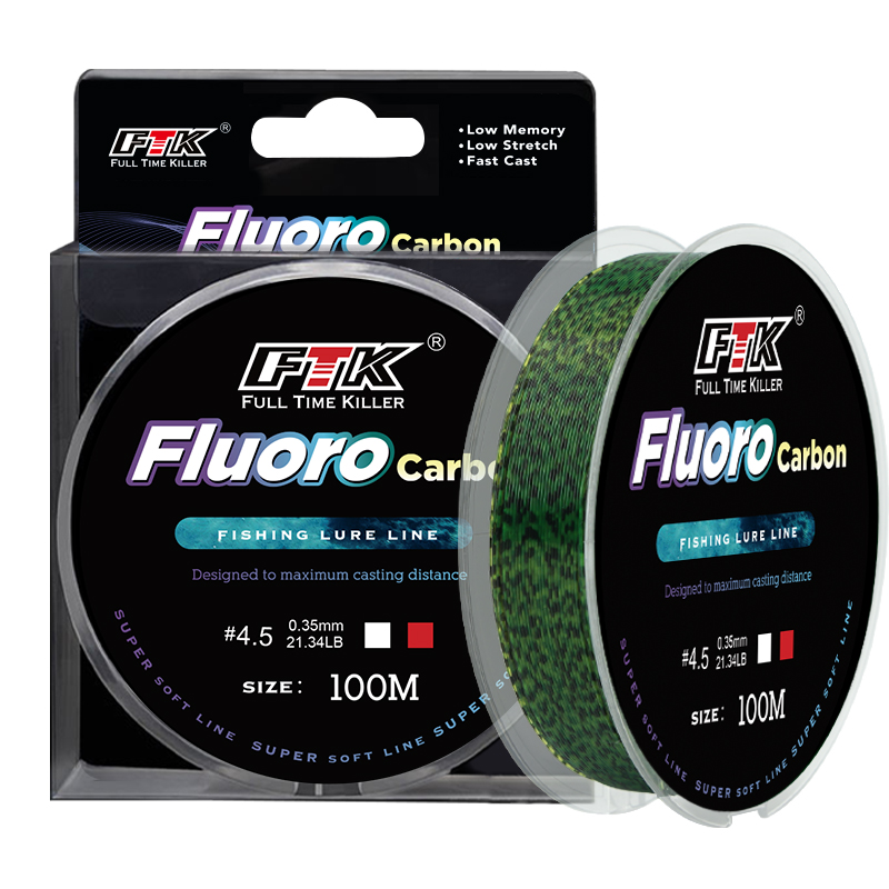 100M Fluorocarbon Coating 4.136LB-34.32LB Carbon Fiber Monofilament ...
