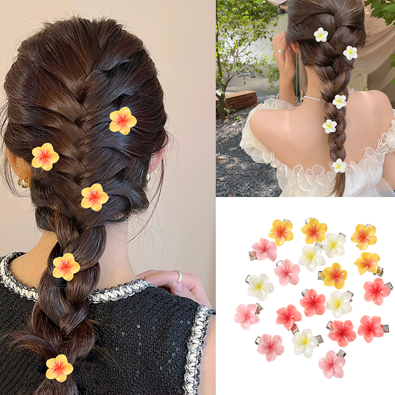 5pcs/set Mini Flower Hair Clip Female Sweet Cute Side Clip Ponytail ...