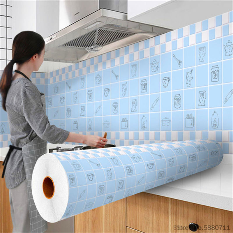 60cm * 100cm kitchen oil stickers self-adhesive heat-resistant wall ...