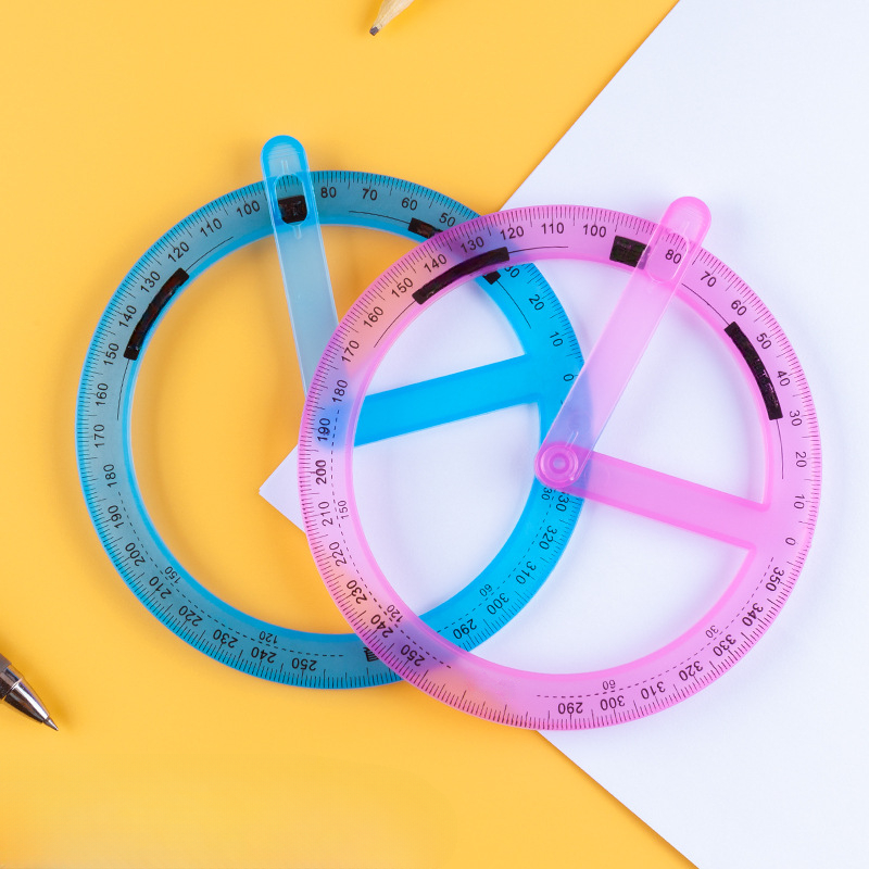 One 360°Movable Angle Teaching Aids Protractor Mathematics Protractor ...