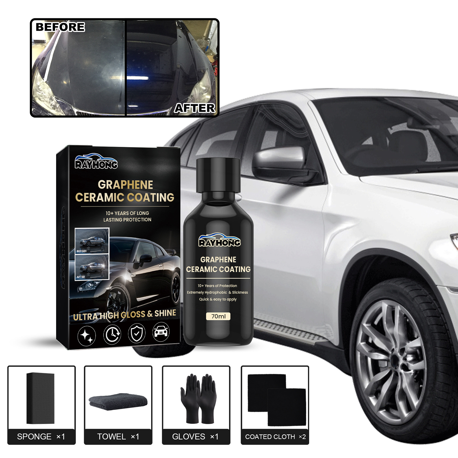 Rayhong Automotive Graphene Ceramic Coating Superfluid Flow Plated ...