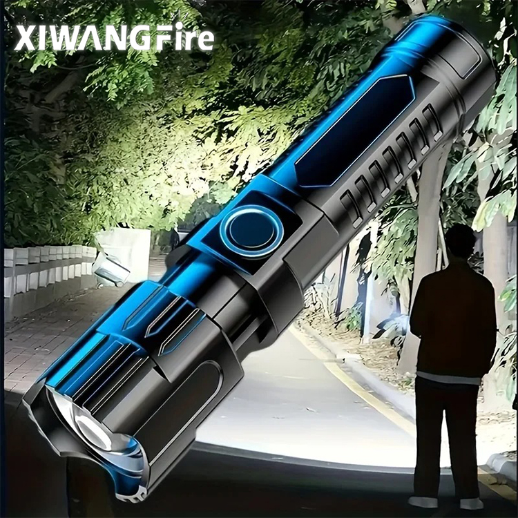XIWANGFIRE Portable Strong Light Flashlight Built-in Battery USB ...