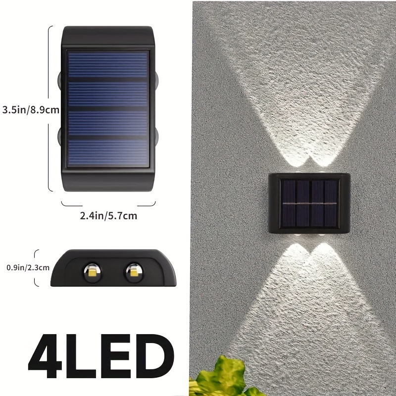 1pc Solar light emitting wall light outdoor waterproof garden ...
