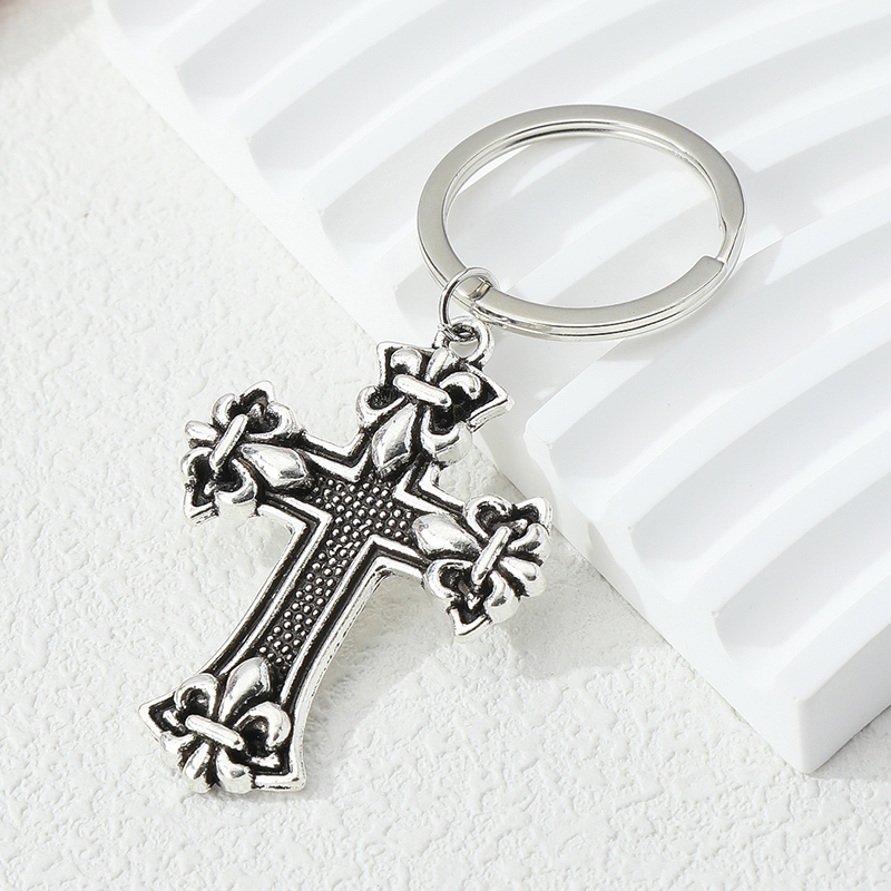 Classic Cross Vintage Alloy Keychain Religious Key Ring For Friend ...