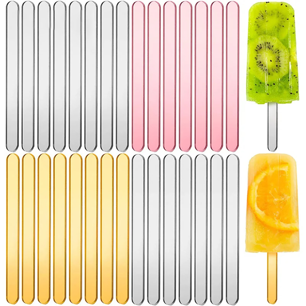 20Pcs Reusable Ice Cream Sticks Acrylic Popsicle Sticks Creamsicle ...