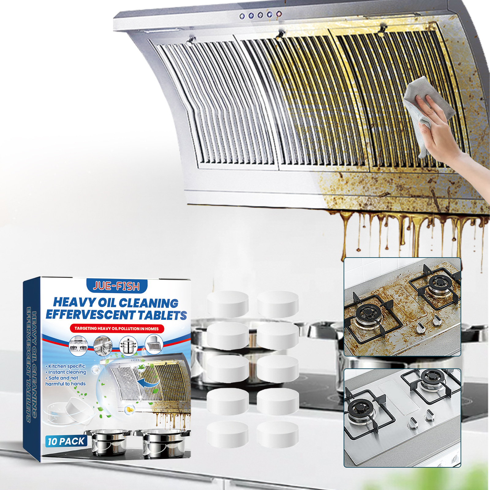 Jue-Fish Kitchen cleaning effervescent tablets Decontamination ...