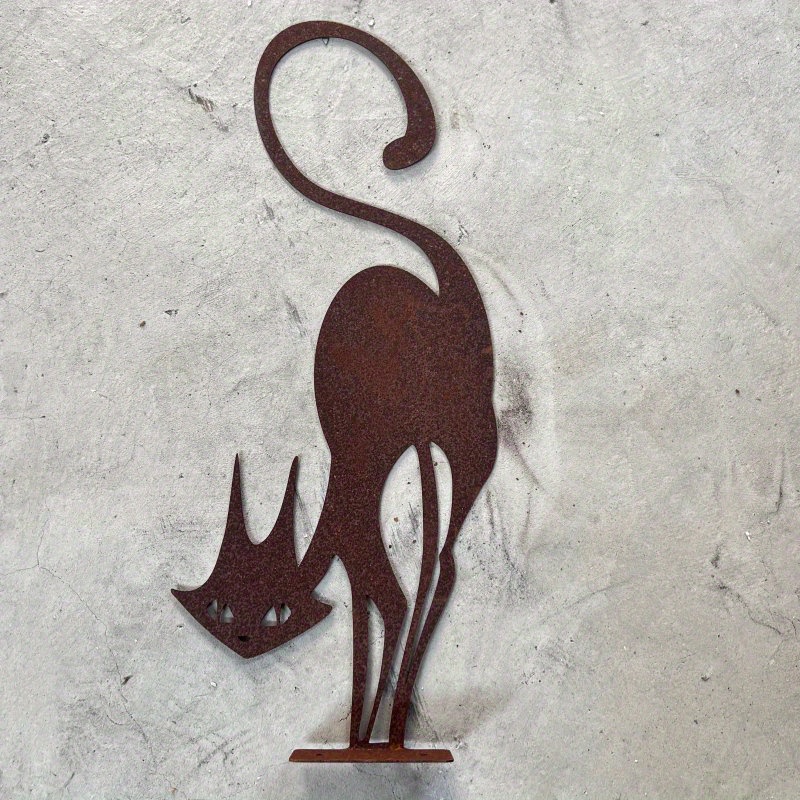 Rusty Series Of Wrought Iron Crafts Cat Halloween Fence Ornaments ...
