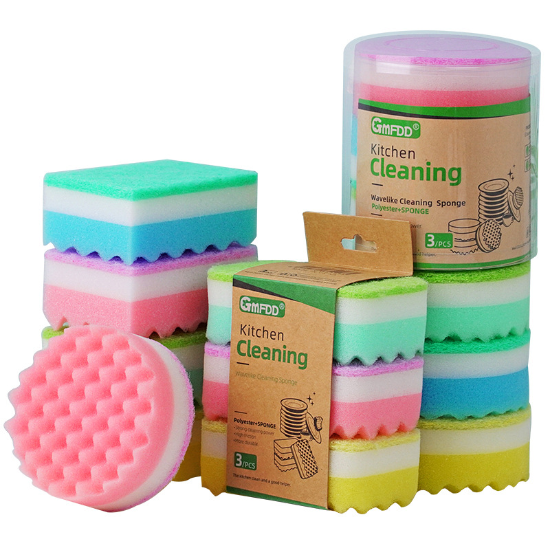 Thick Light Color Small Wave Sponge Dishwashing Sponge Scouring Pad ...