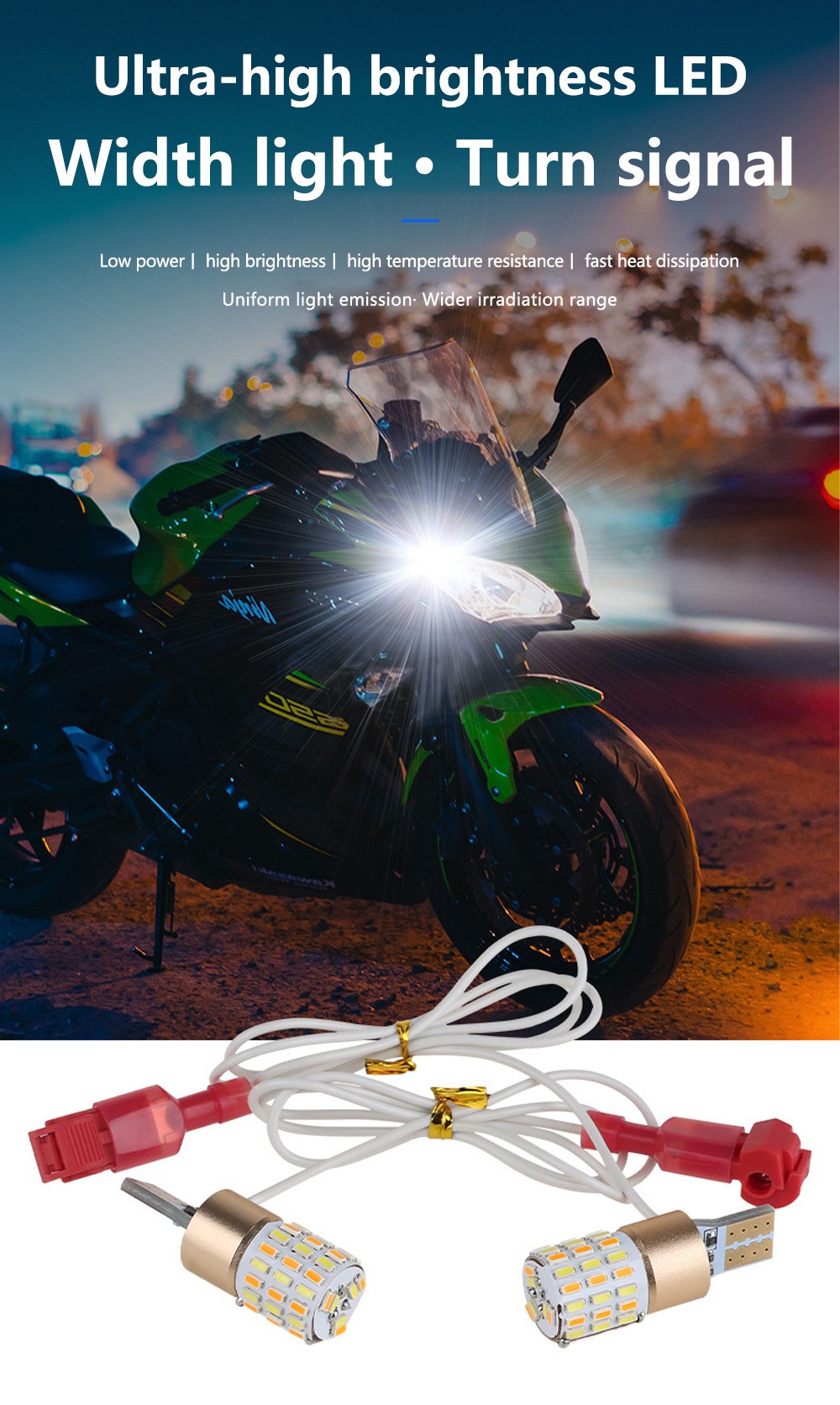 T15 Motorcycle Modification Universal Dual Color Turn Signal High ...