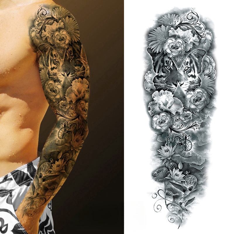 Semi-permanent Tattoo Stickers Flower Arm Tattoos Waterproof Trendy New ...