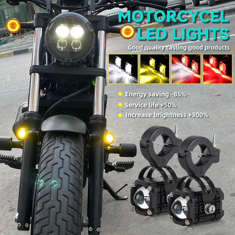 Motorcycles Universal Headlight Fog Light Led Auxiliary Driving Lamp For BMW R 1200GS R1250GS ...