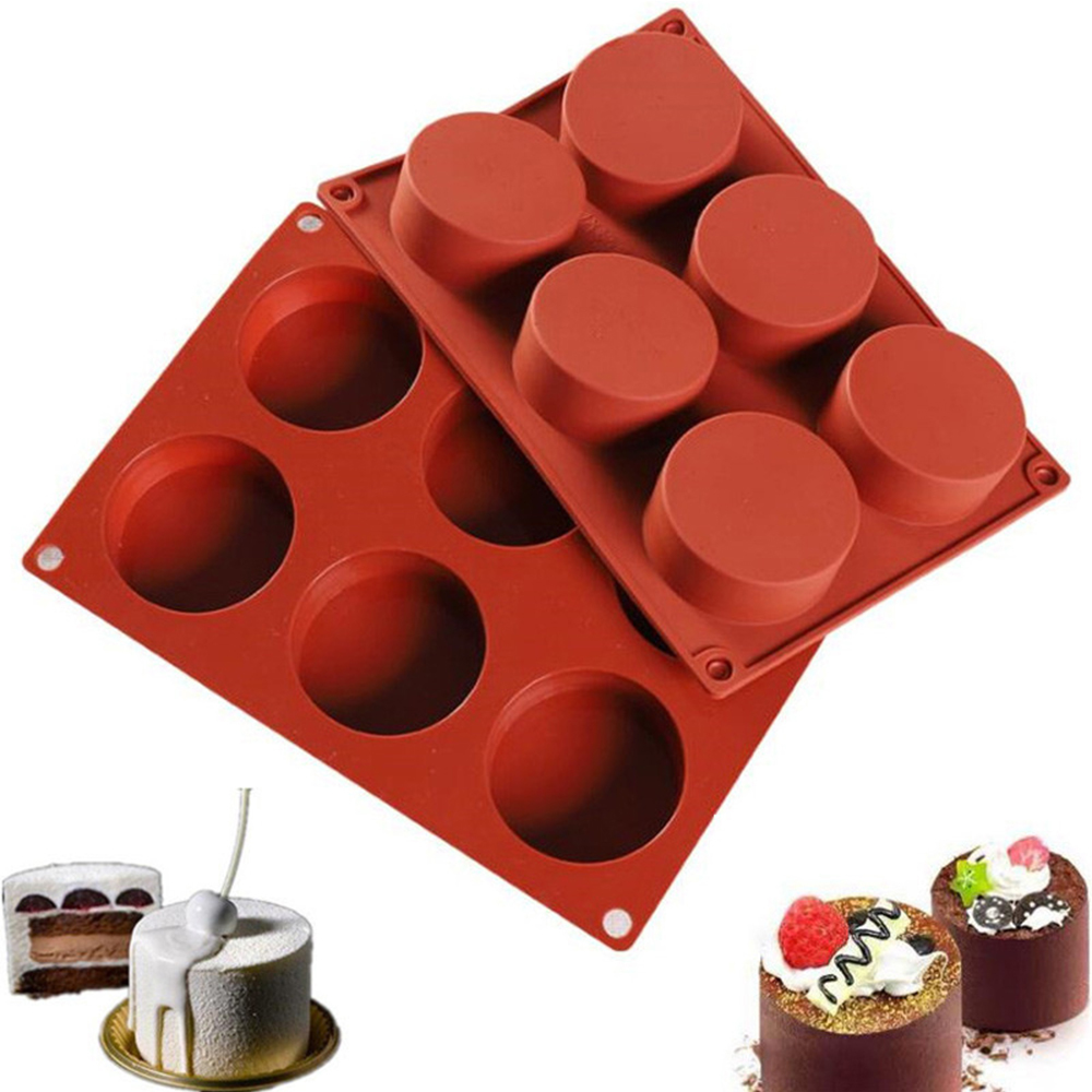 1pc/6 Small Cylindrical Silicone Handmade Soap Mold Silicone Cake Mold ...