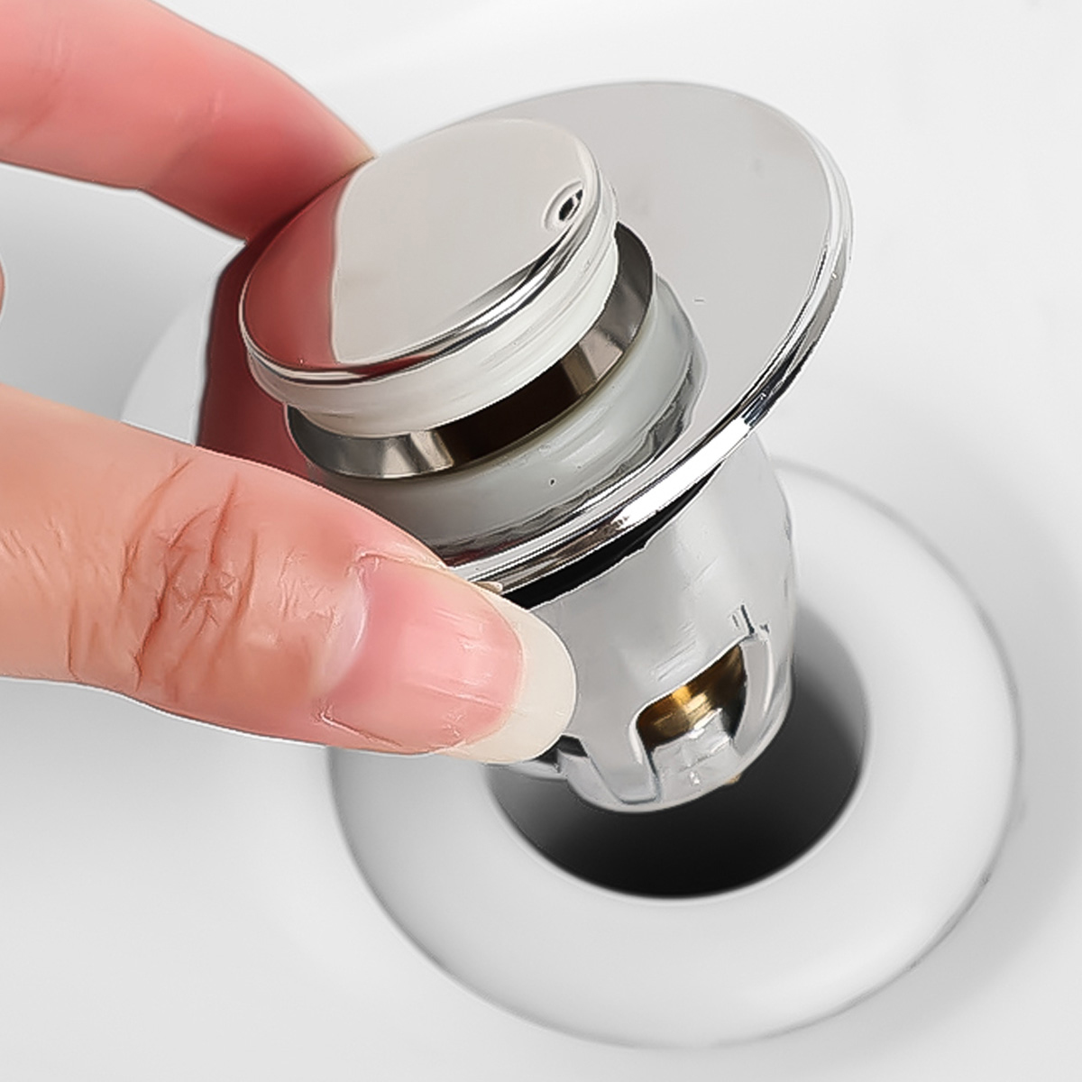 Press-type Bouncing Core Anti-odor Basin Leak Plug - Copper Core Drain ...