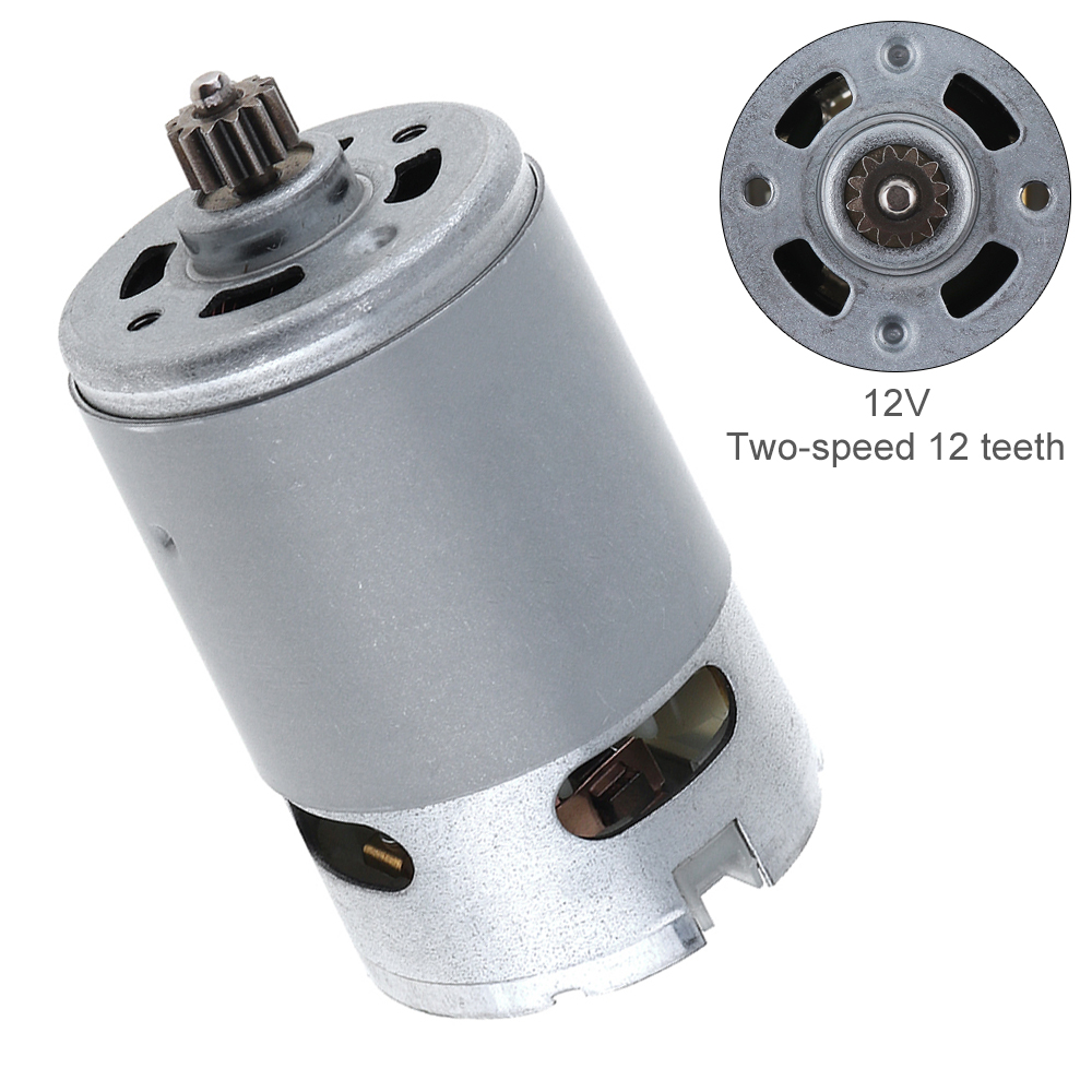 RS550 12V/16.8V/21V/25V 19500 RPM DC Motor with Two-speed 12 Teeth and ...