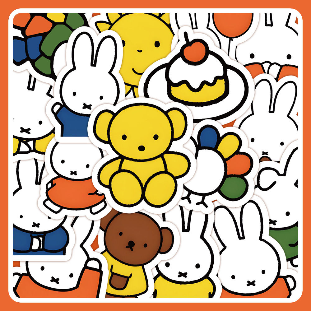 60pcs Cute Miffy Rabbit Stickers Diy Computer Washi Scrapbooking Laptop ...