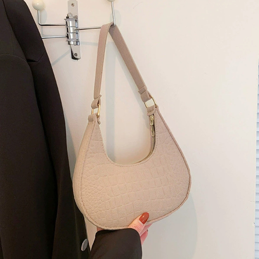 Armpit Bag Felts Shoulder Bags for Girl Women Crescent Bag Underarm Bag ...