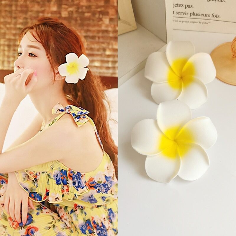 2pcs Ladies Fashion Frangipani Hair Clip Sweet Flower Side Clip ...