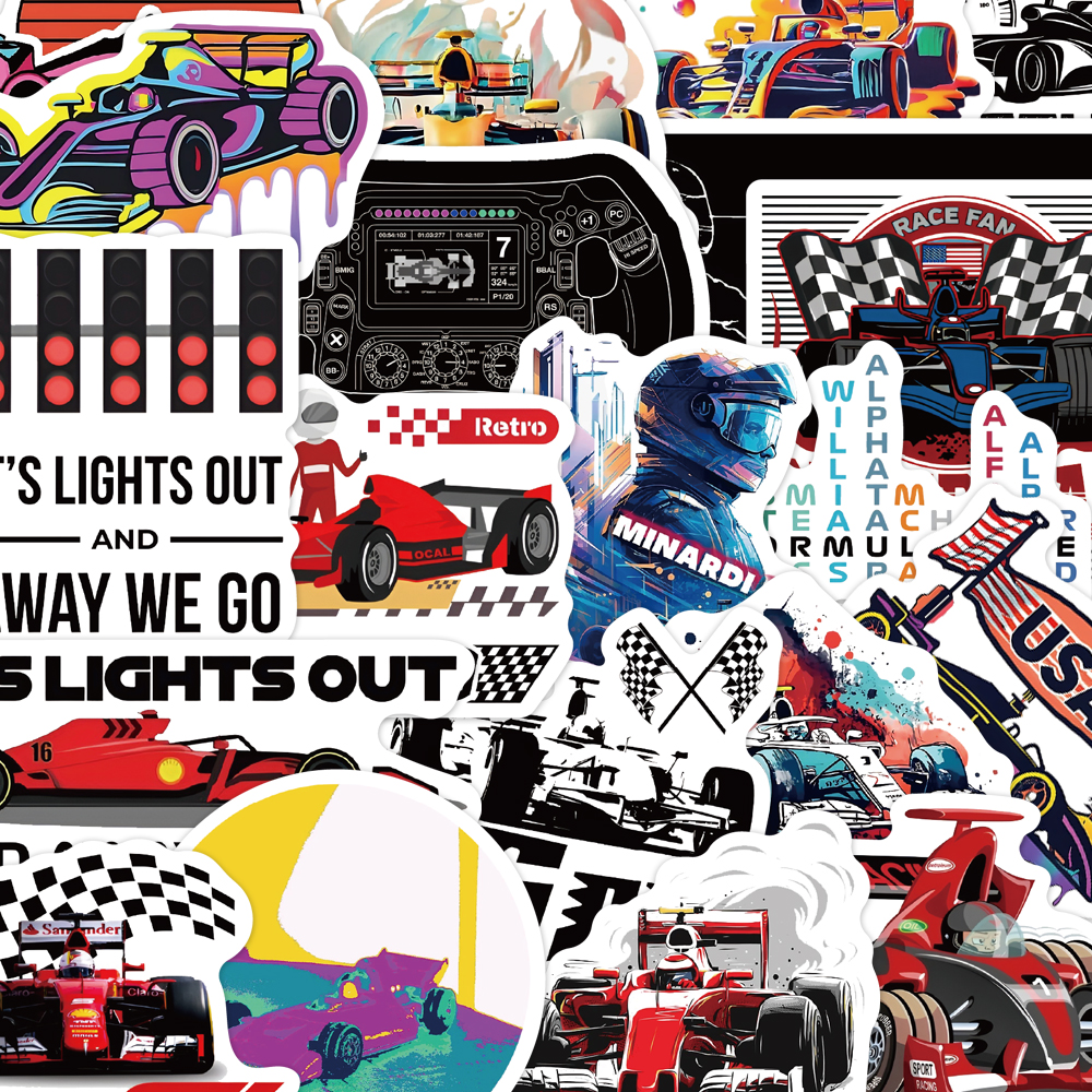50pcs F1 Formula One Sticker Dazzling Racing Stickers High-value ...