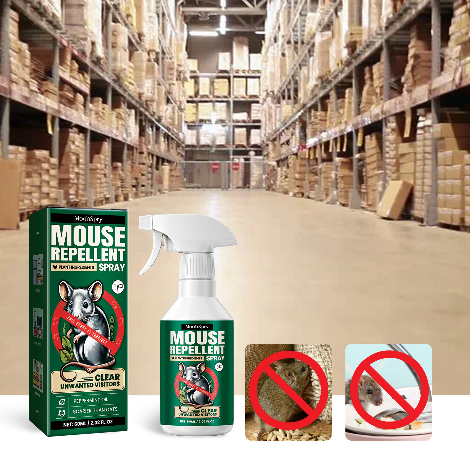MoonSpry Rodent Repellent Spray Home Gardening Rodent Repellent Insect ...