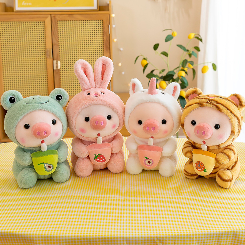 NCZZ Milk Tea Pig Doll Cute Little Bunny Doll Boutique Doll Machine ...