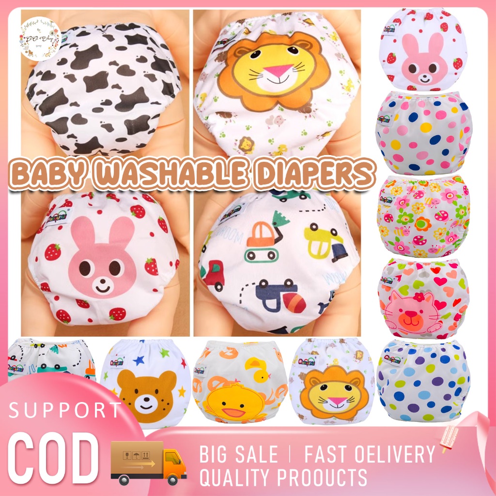 Newborn Baby Cartoon Adjustable Washable Cloth Diapers Pants 1*Cloth ...