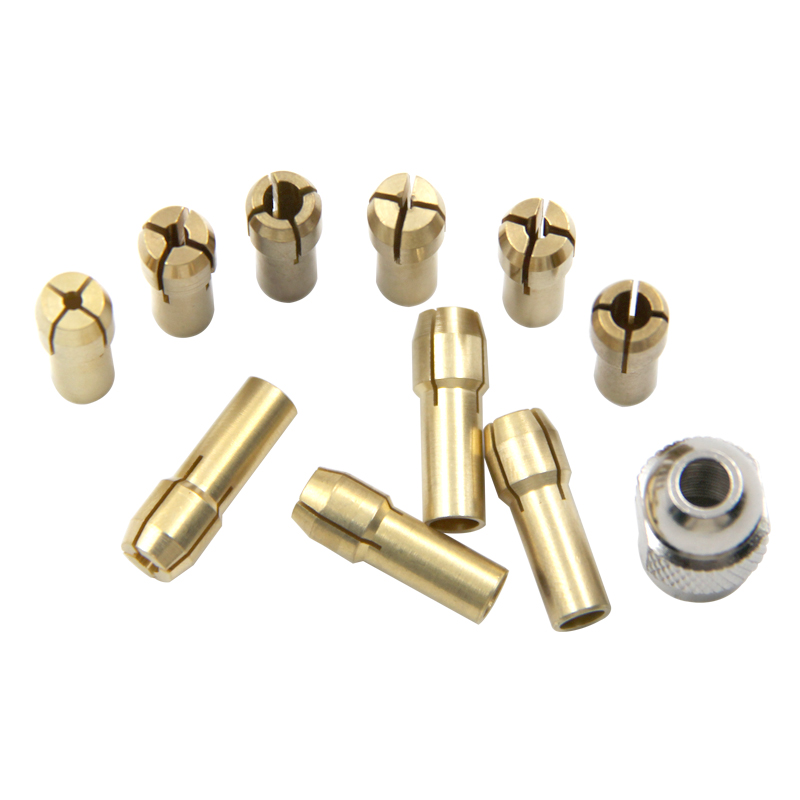 11pcs brass chuck silver nut drill bit clamp,mini drill chuck accessory ...