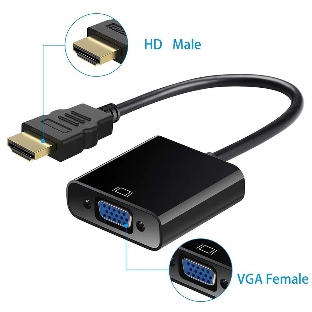 1080P HD To VGA Adapter HD Converter Cable For PC Laptop | Shopee ...