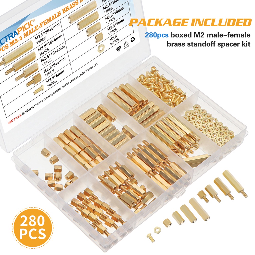 280pcs M2.5Hex Hardware special accessories Male Female Standoff Screws ...