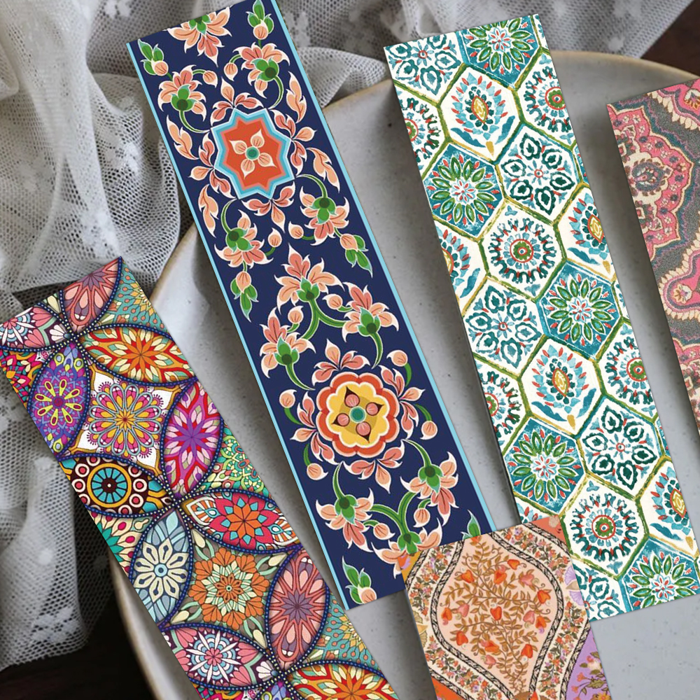 1 pack/30 Retro pattern bookmarks, paper reading multifunctional ...