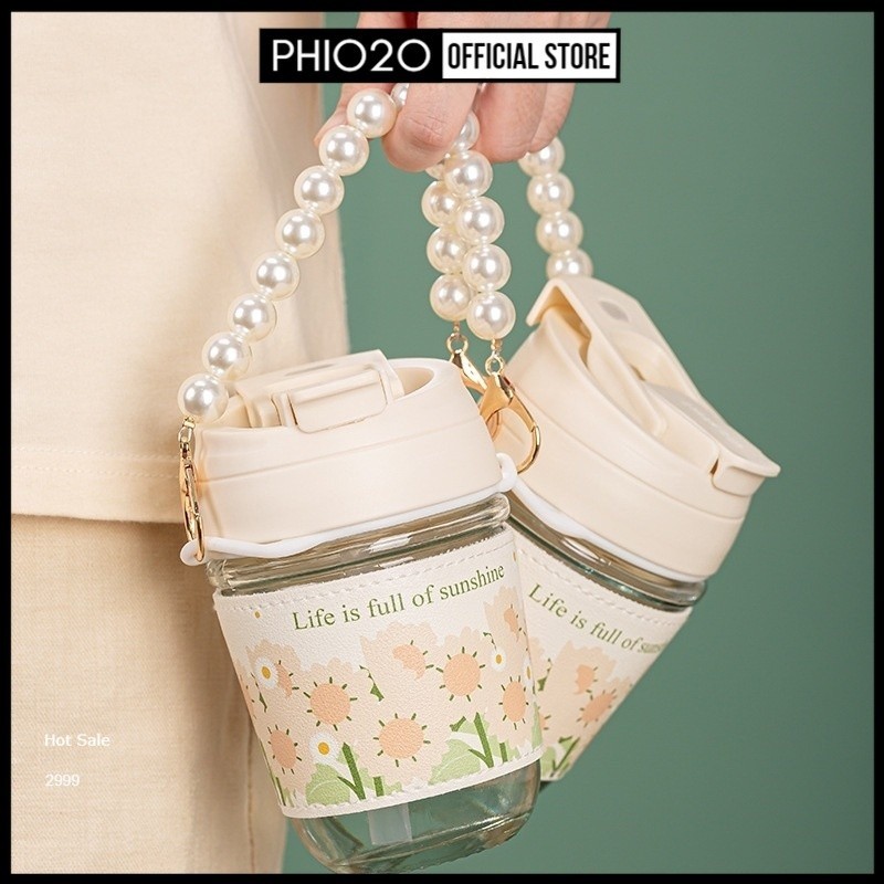 SWEET Portable Pearl Coffee Cup double drinking cup high-value water ...