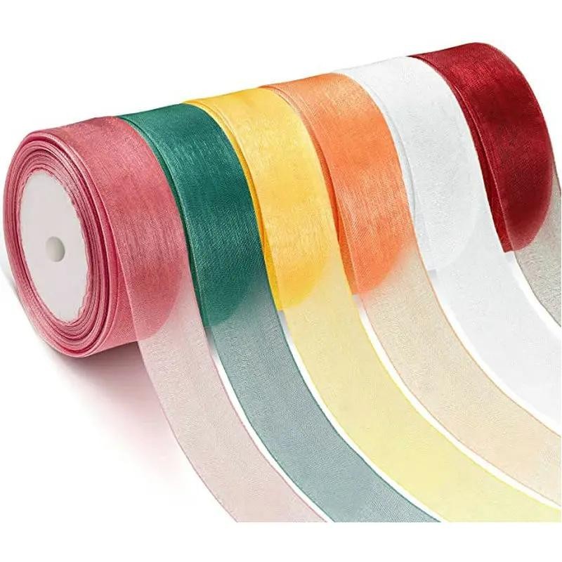5m/roll Sheer Chiffon Ribbon Organza Satin Ribbons for Gift Wrapping ...