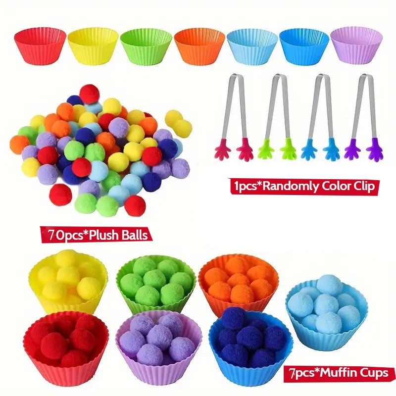 78pcs Children Montessori Teaching Aids Baby Color Matching Early ...