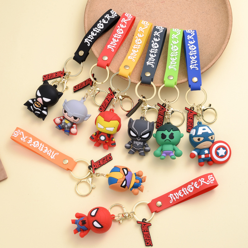 Avengers Doll Keychain Cartoon Doll Car Keychain Pendant Marvel Keyring ...