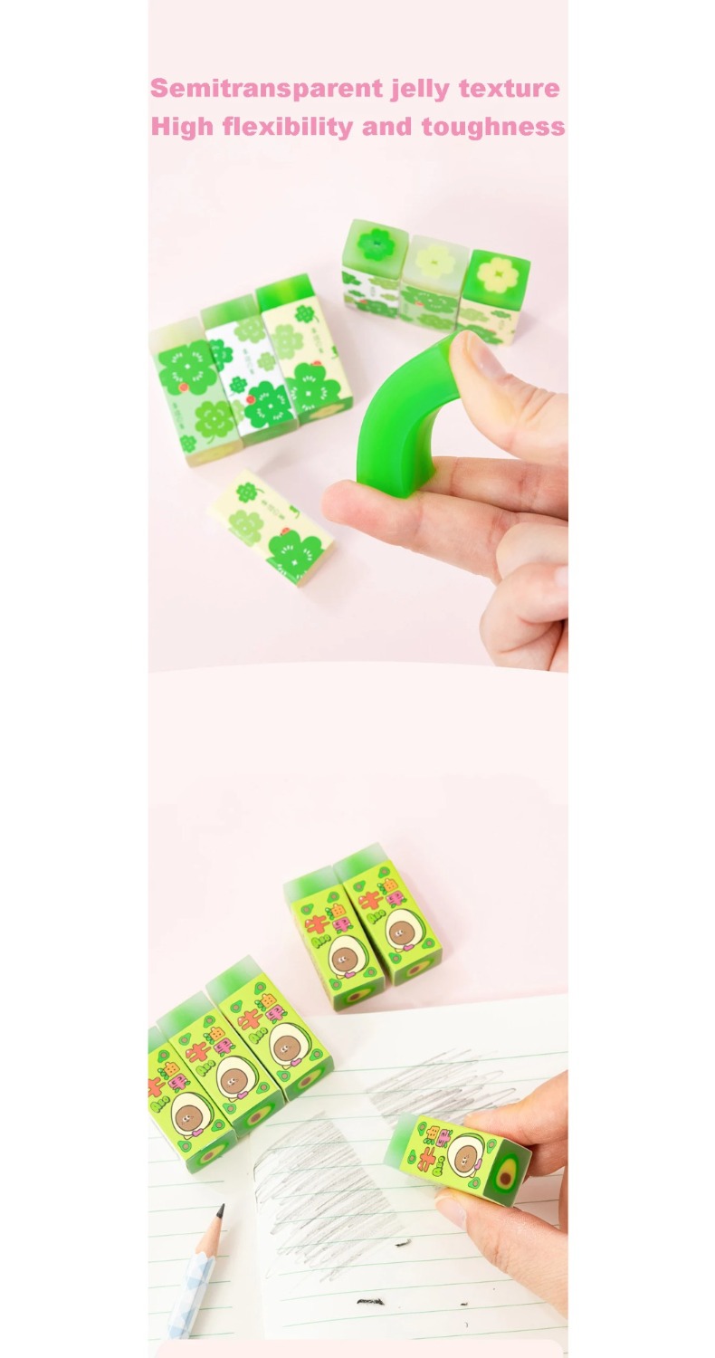 3pcs/set Cartoon Colored Planet Sakura Sandwich Eraser Kawaii Tricolor ...