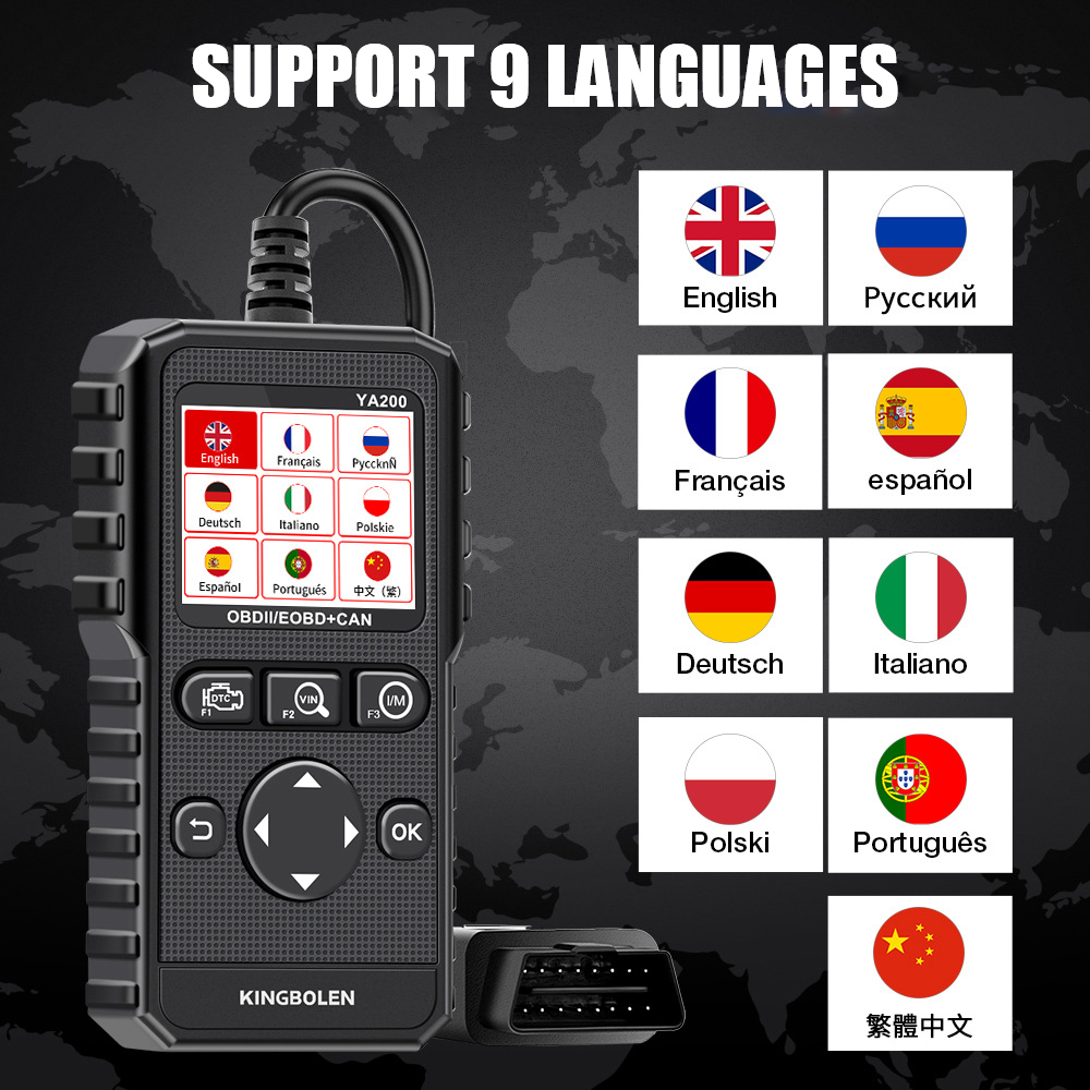 Lifetime Free Diagnostic Tool YA200 OBD2 Scanner Car Accessories Auto ...