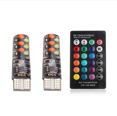 RGB LED Dome for Car T-shaped Turn Signal 168 12V Remote Control ...