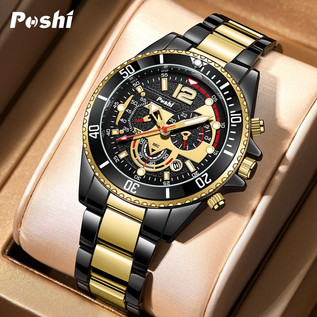 Original POSHI Waterproof Chronograph Luminous Men's Fashion Watch ...