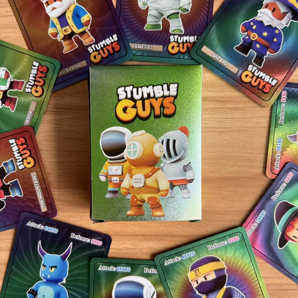 55 Stumble Guys cards/set, gold-plated shiny paper anime character ...