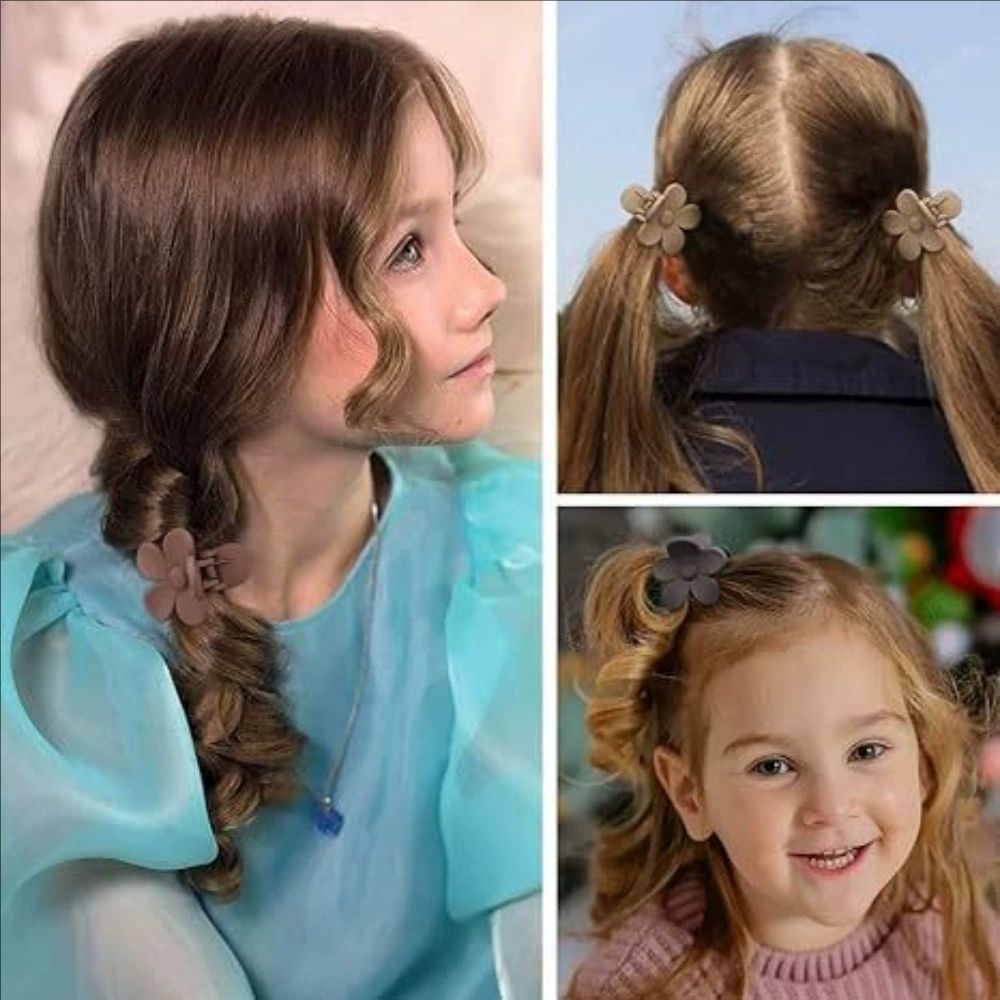 8pcs Frosted Flower Small Claw Clip Children's Hair Accessories Small ...