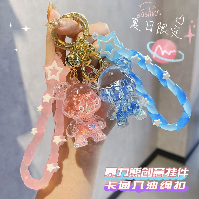 1 Cute Bear Student Schoolbag Pendant, Creative Oil Luminous ...