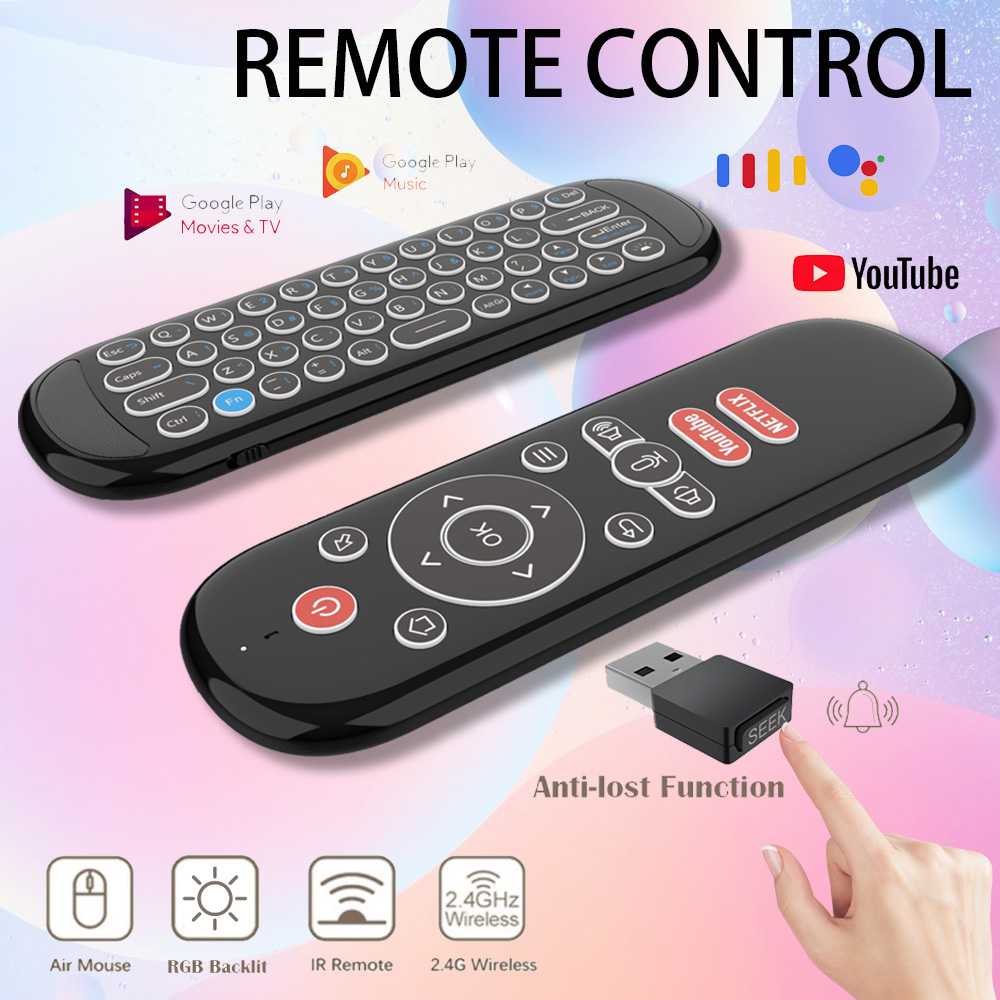 W1 PLUS Air Mouse Remote Control 2.4G RF Wireless Mini Keyboard Smart ...