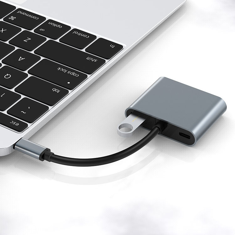 4 in 1 Type C To Dual HDTV Adapter 4K 60HZ USB 3.0 Hub Multiport ...