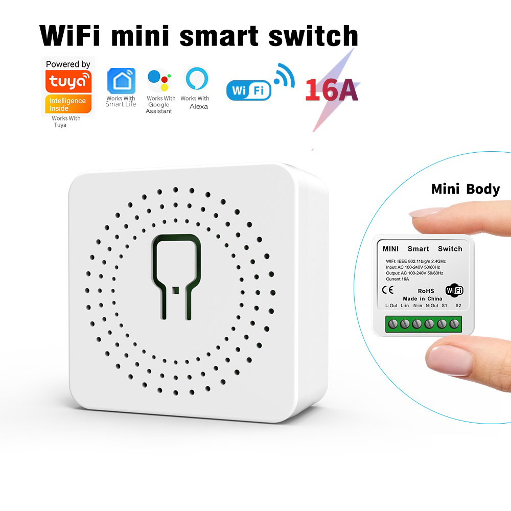 Tuya WiFi Switch 16A Mini DIY LED Light switch Support Smart Life APP ...