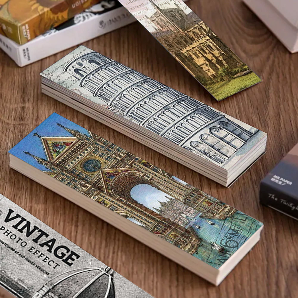 1 pack/30pcs vintage world architectural bookmarks, high aesthetic ...