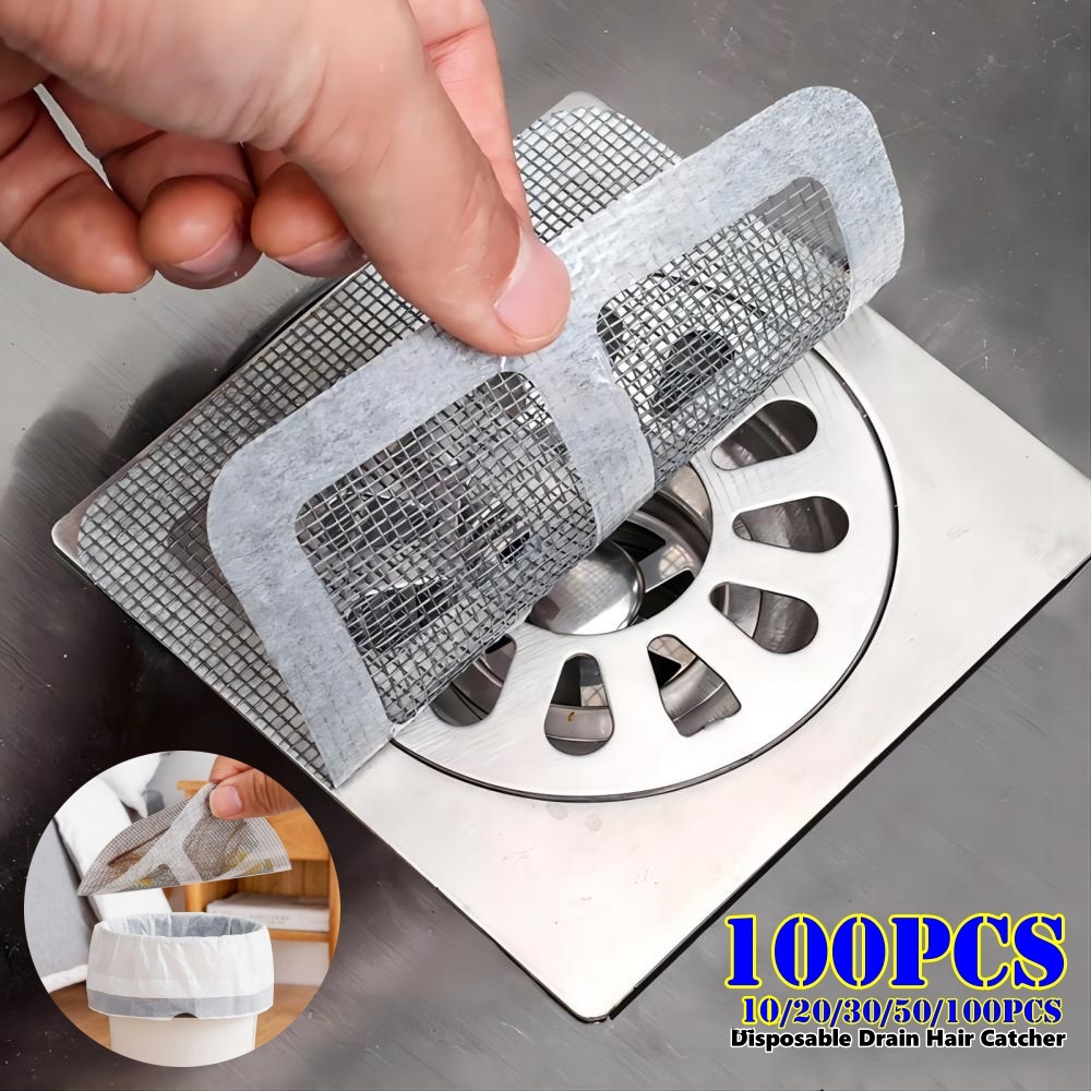 10/20/30/50/100pcs Disposable Drain Hair Catcher Shower Drain Cover ...