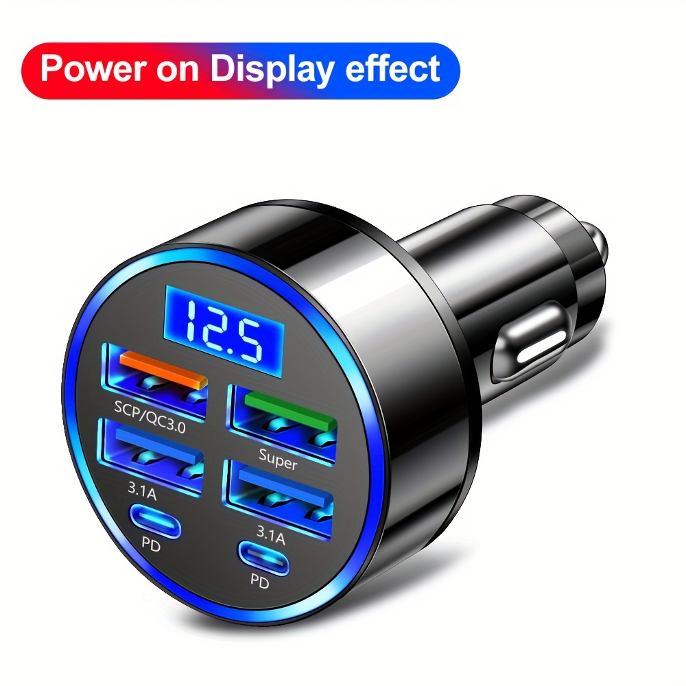 Multi Port 2PD 4USB Car Charger Fast Charging PD QC3.0 USB C Car Phone Charger Type C Adapter In ...