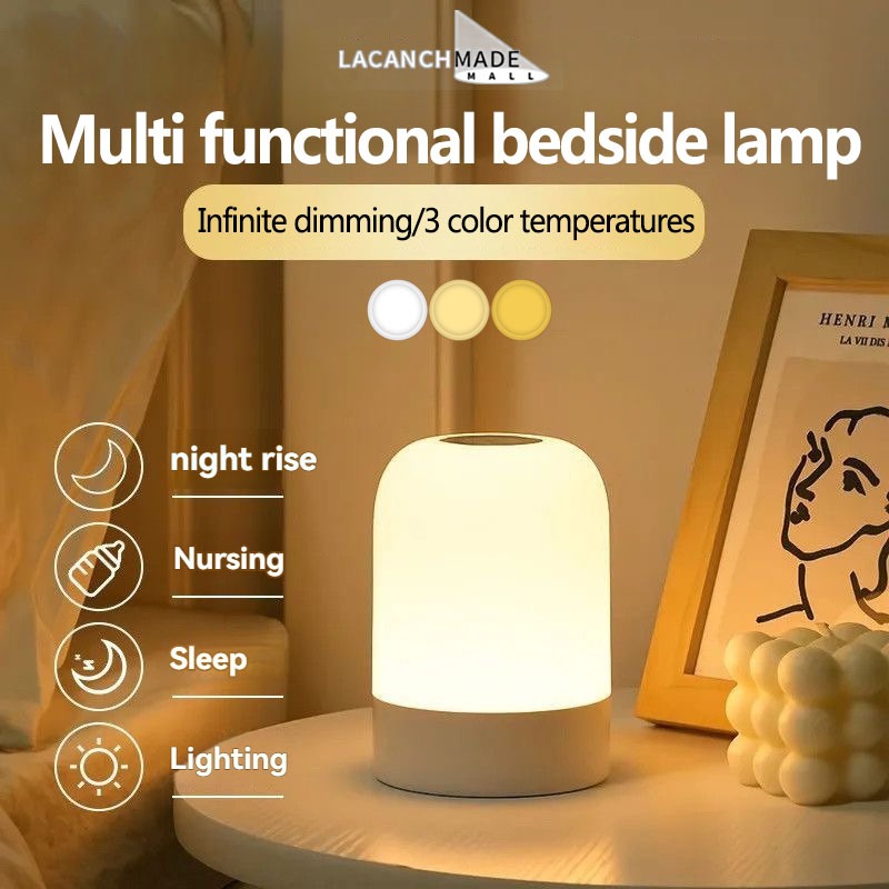 LED Night Light Touch Infinite Dimming Bedside Lamp USB Charging ...