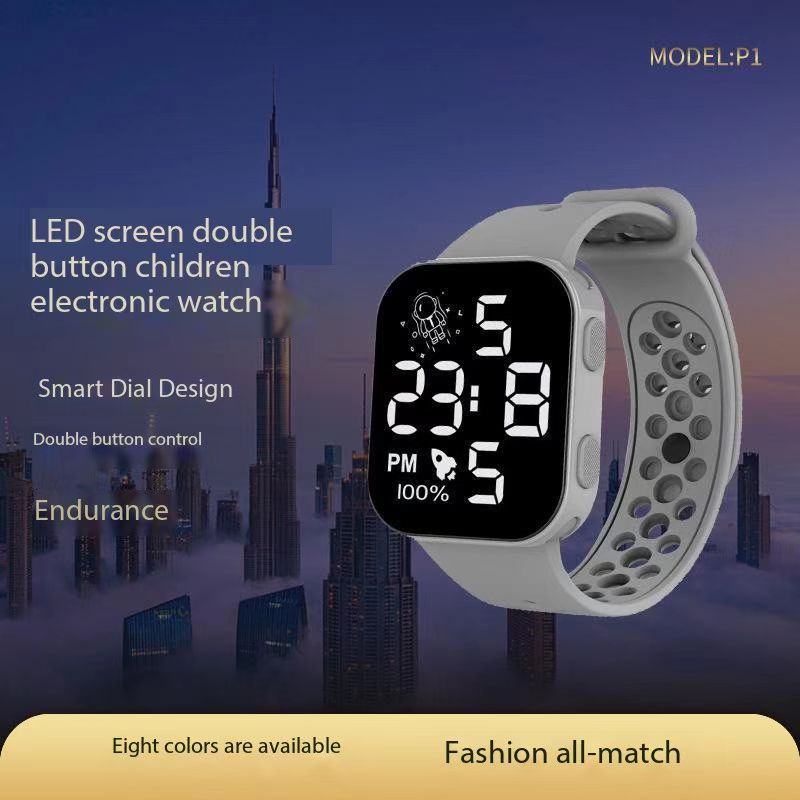 School Supplies Unisex Square Digital Electronic Watch Student Simple ...