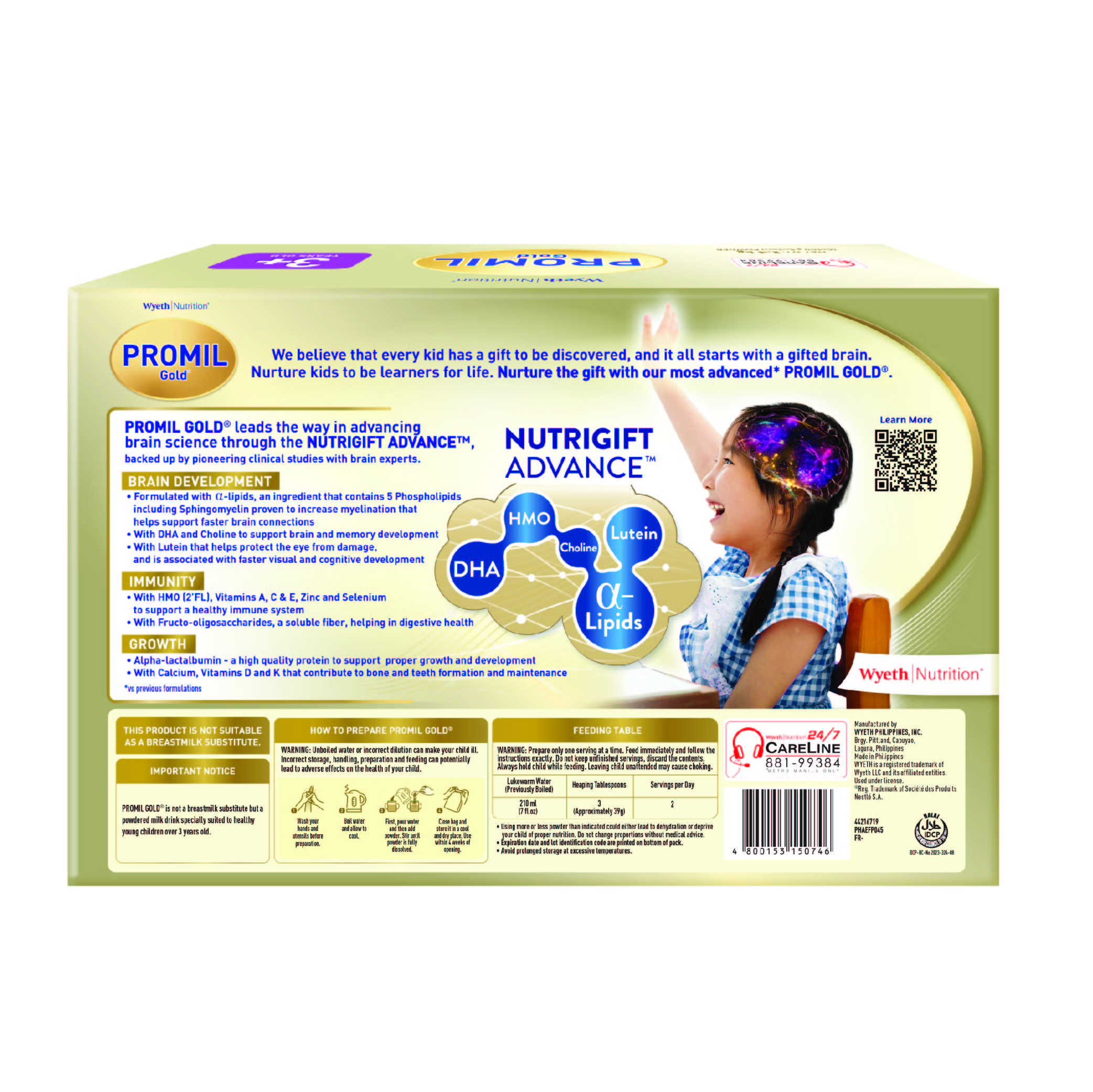 PROMIL GOLD FOUR Powdered Milk Drink for Over 3 years Old Box 2.4kg ...